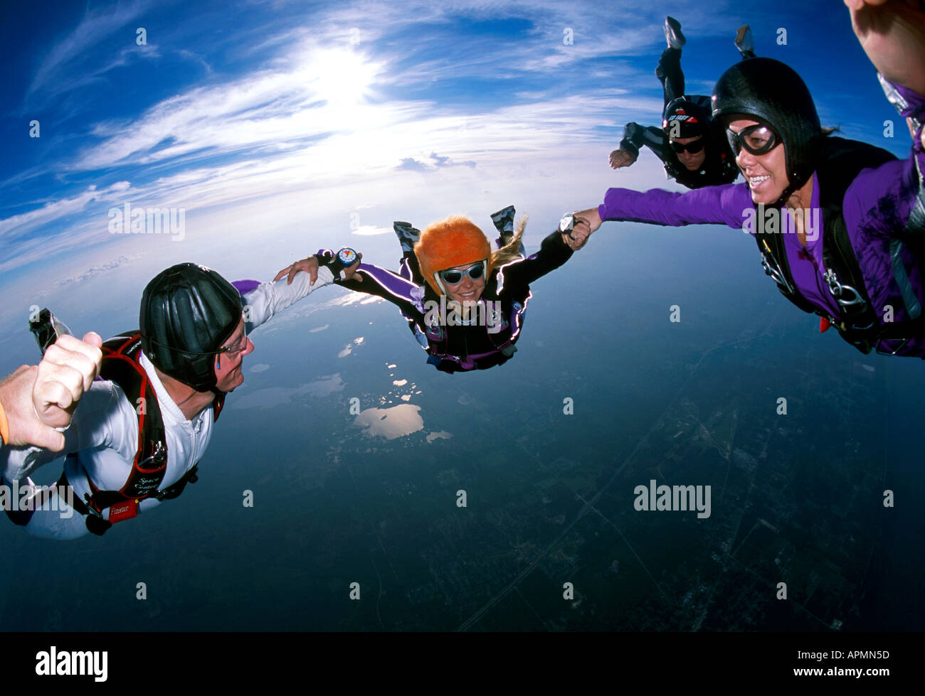 Stunt skydiving skydiver parachute parachuting hi-res stock photography ...