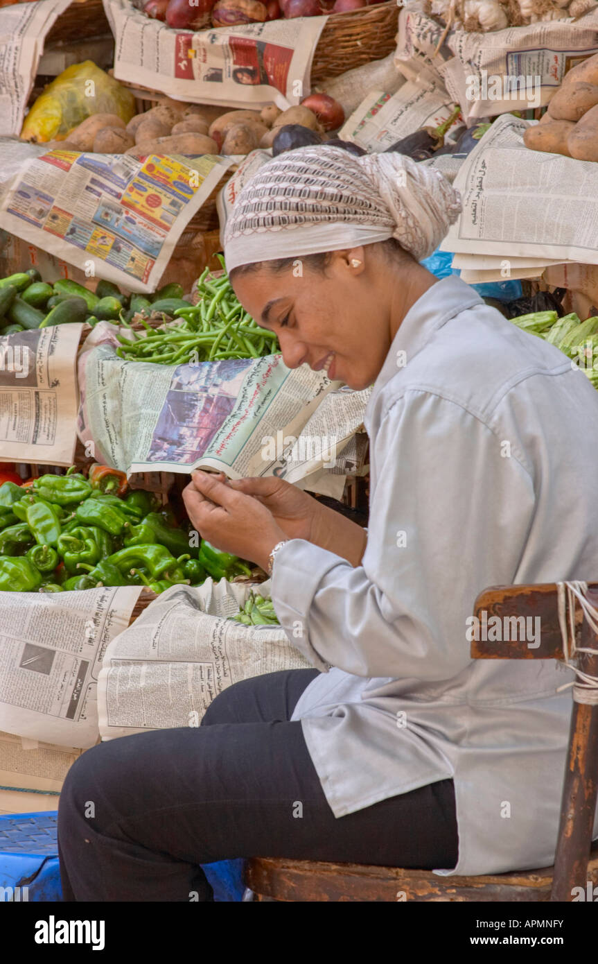 Woman girl market trader trading working happy vegetables hi-res stock ...