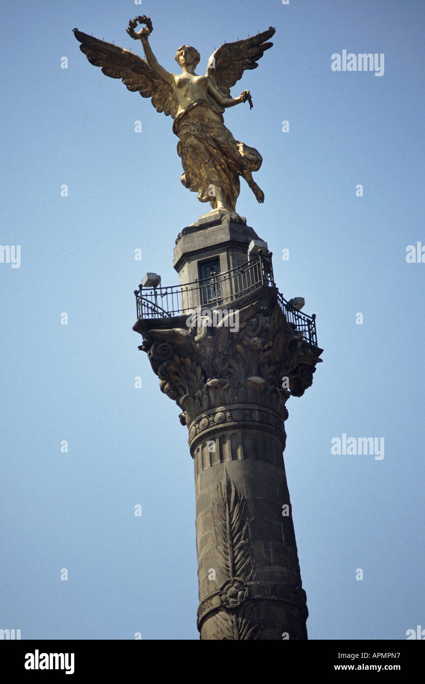 The golden angel crowning the 1909 Monument of Independence set high on ...