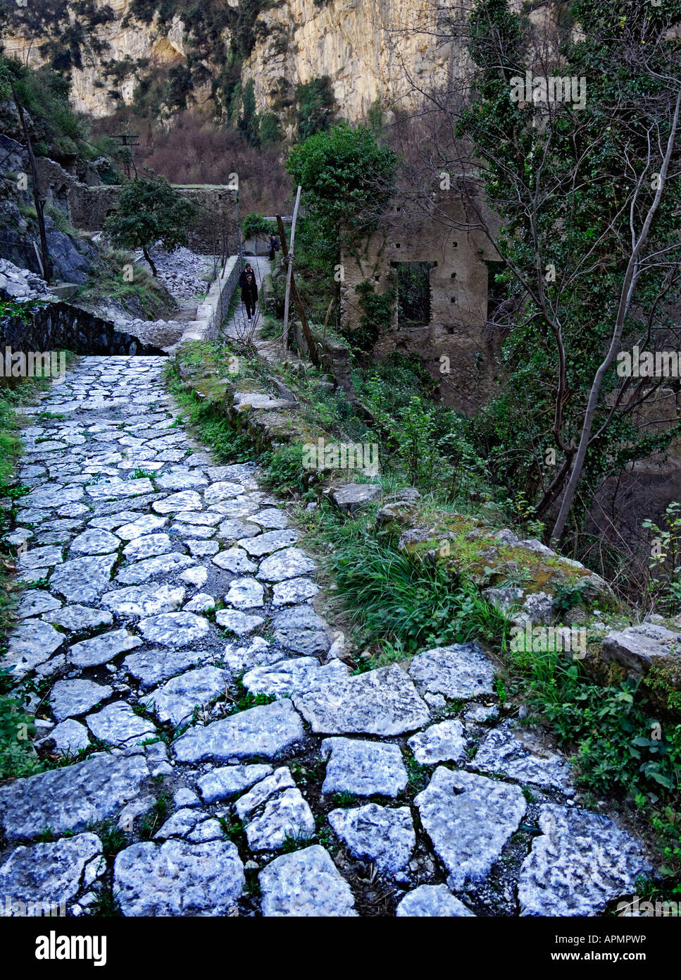 Amalfi Coast, Campania, Italy Ancient path of downstream of mills ...