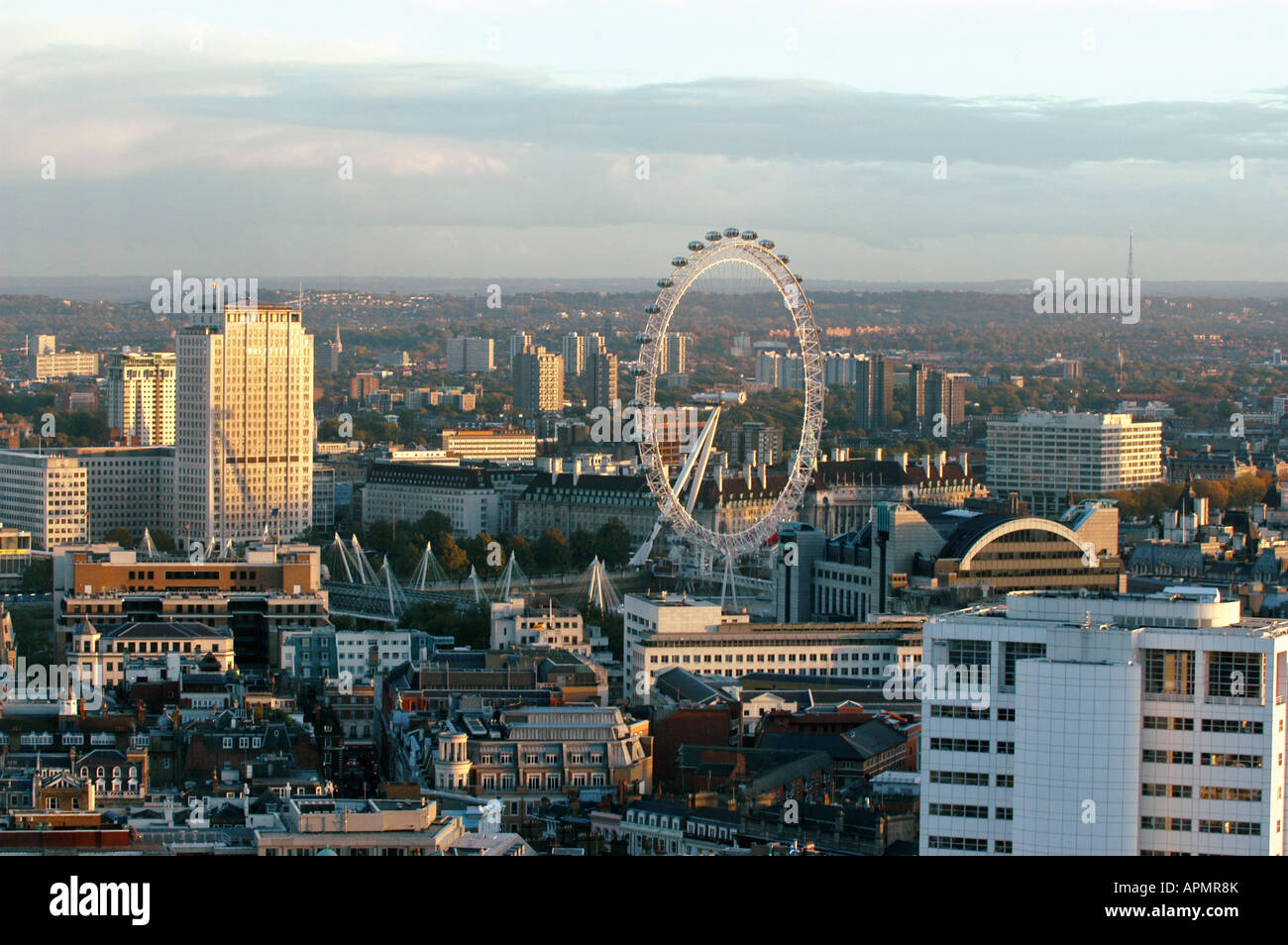 London Skyline with Shell Building and London Eye Stock Photo - Alamy