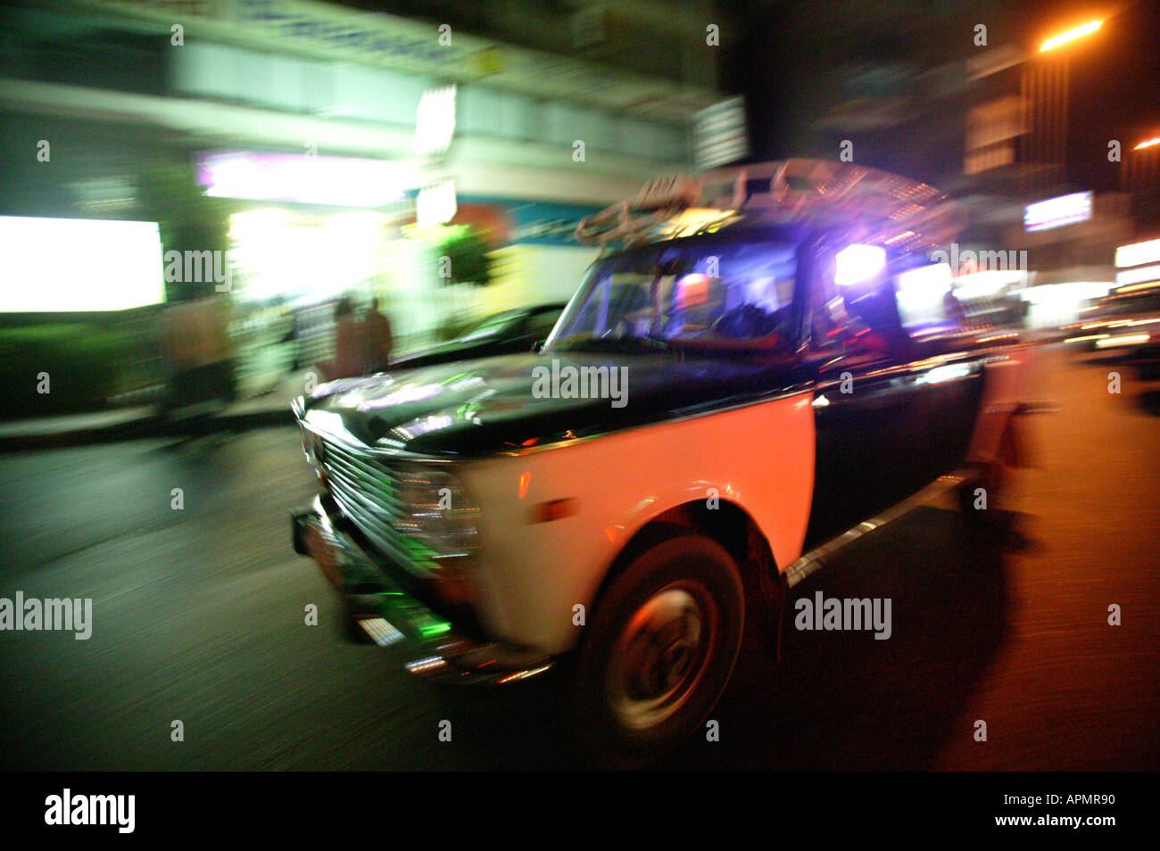 Car on the move at night in urban Egypt Stock Photo - Alamy