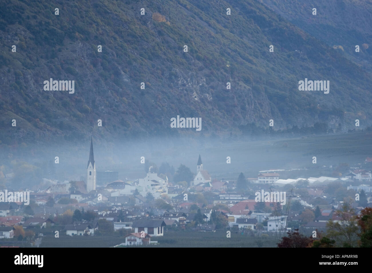 Latsch or Laces in the valley of Val Venosta Alto Adige Italy Stock ...