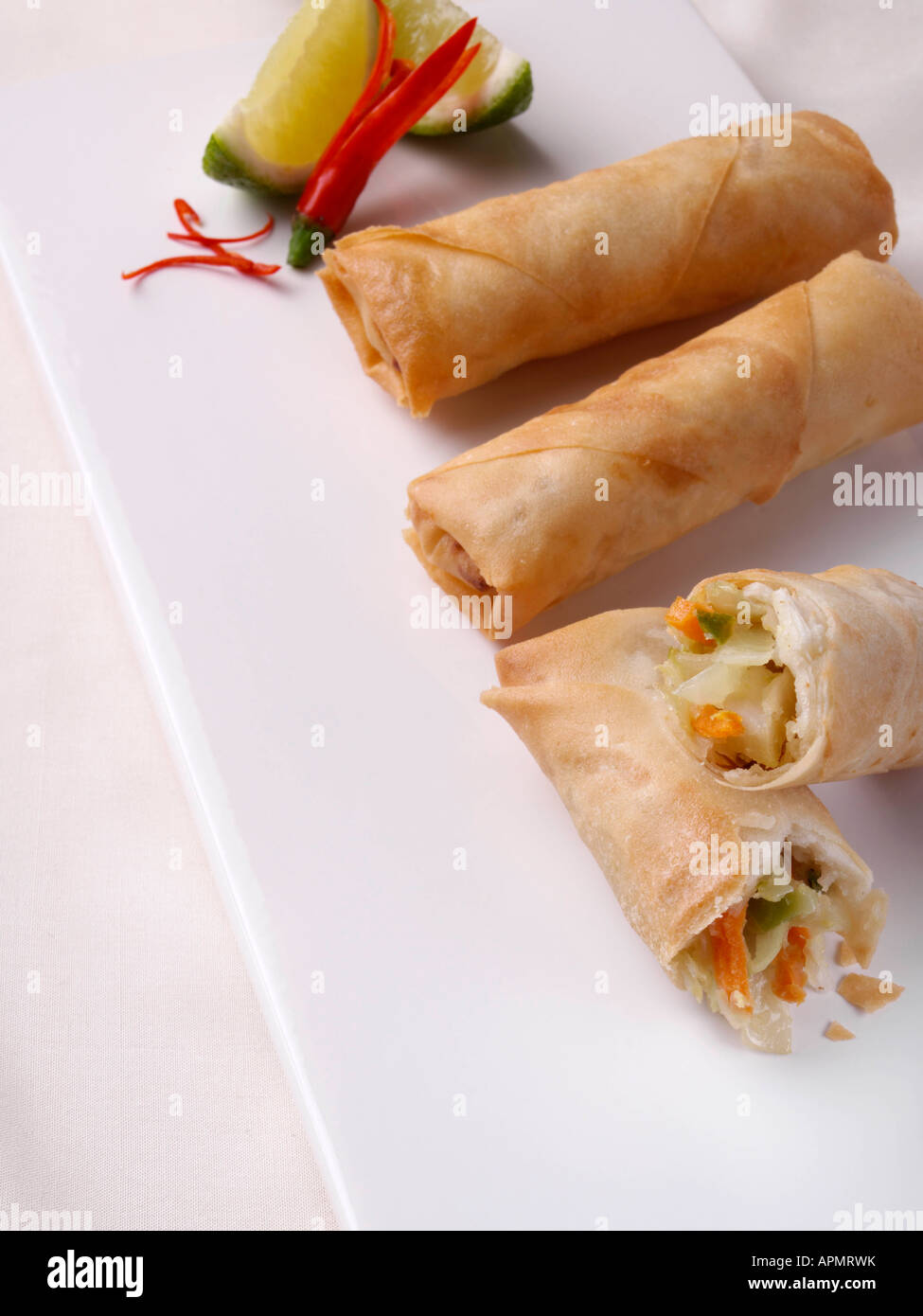 Halal vegetable spring rolls editorial food Stock Photo - Alamy