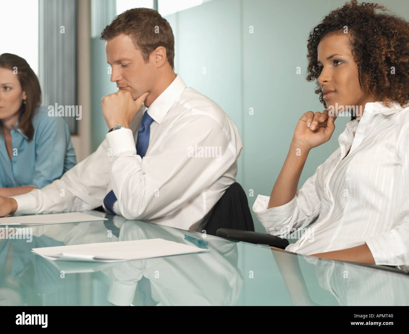 Office workers in a meeting Stock Photo - Alamy