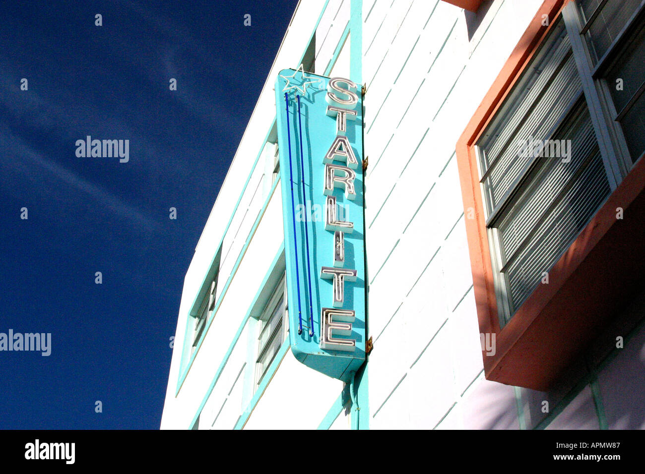 South Beach Miami, Art Deco building sign Stock Photo - Alamy