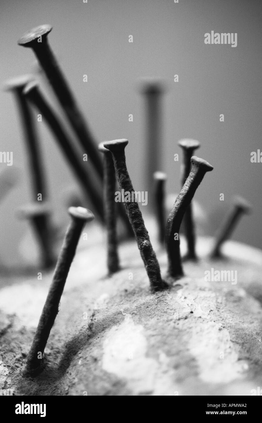 Embedded nails hi-res stock photography and images - Alamy