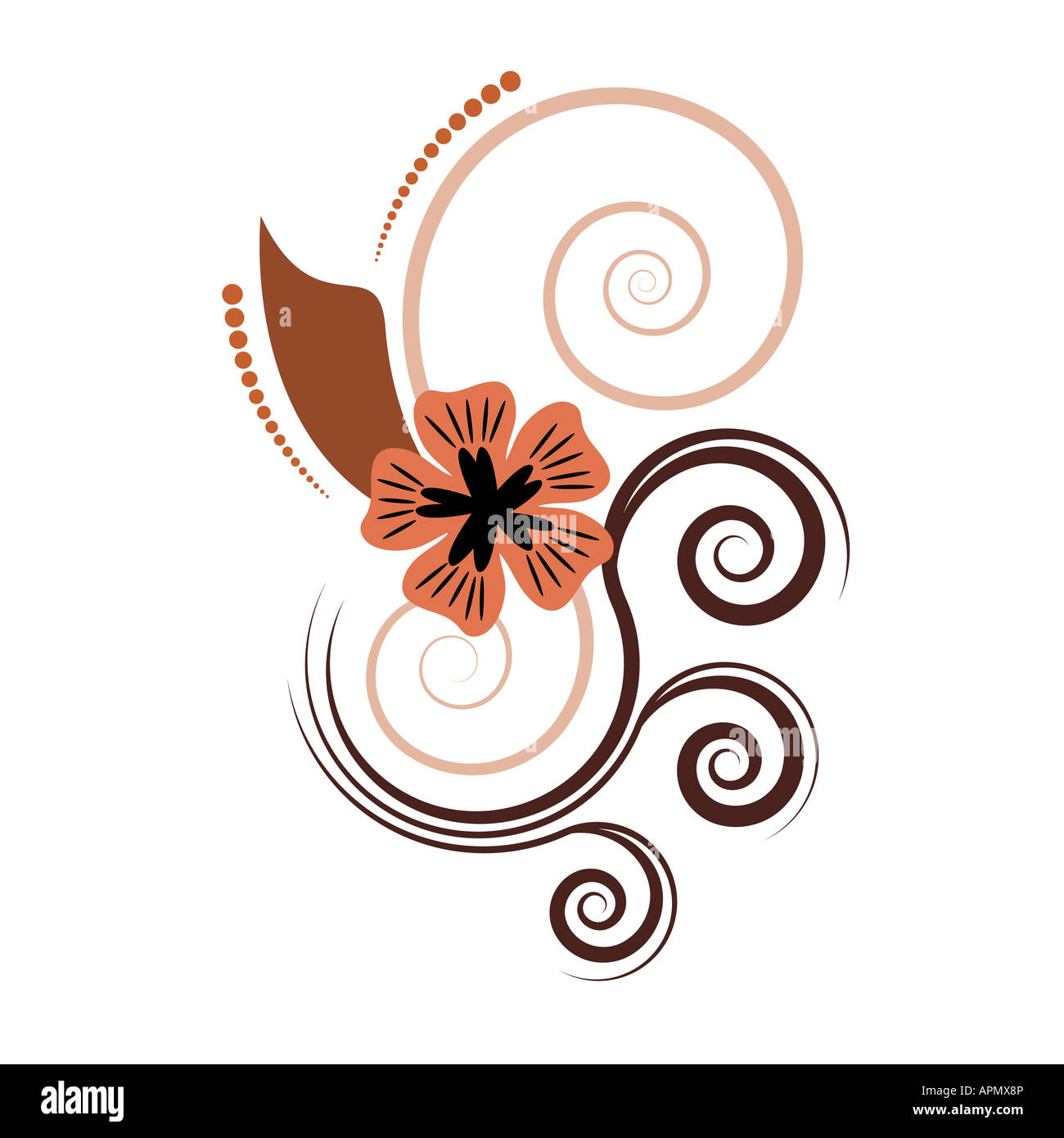 Beautiful curly floral flower vector design Stock Photo - Alamy