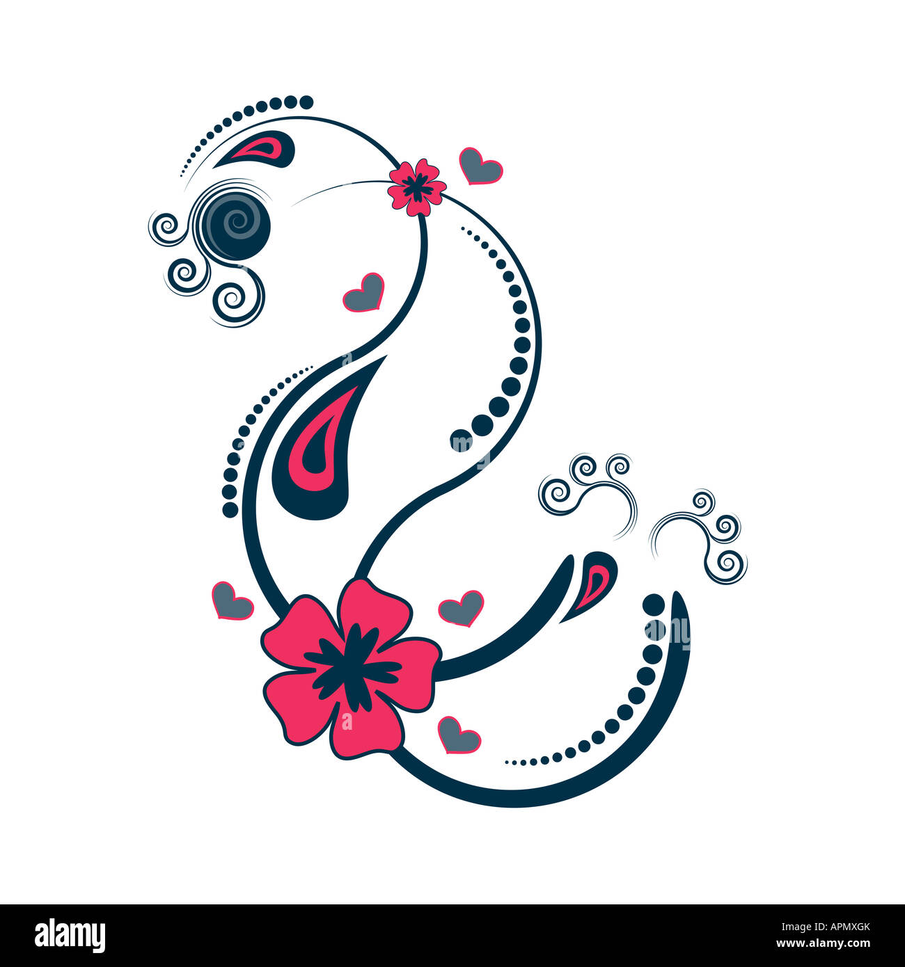 Beautiful curly floral flower vector hi-res stock photography and ...