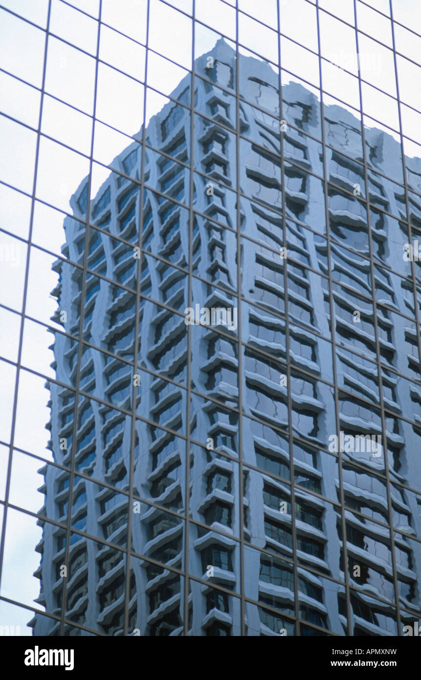 Reflection of downtown high rise building in Calgary Alberta Canada ...
