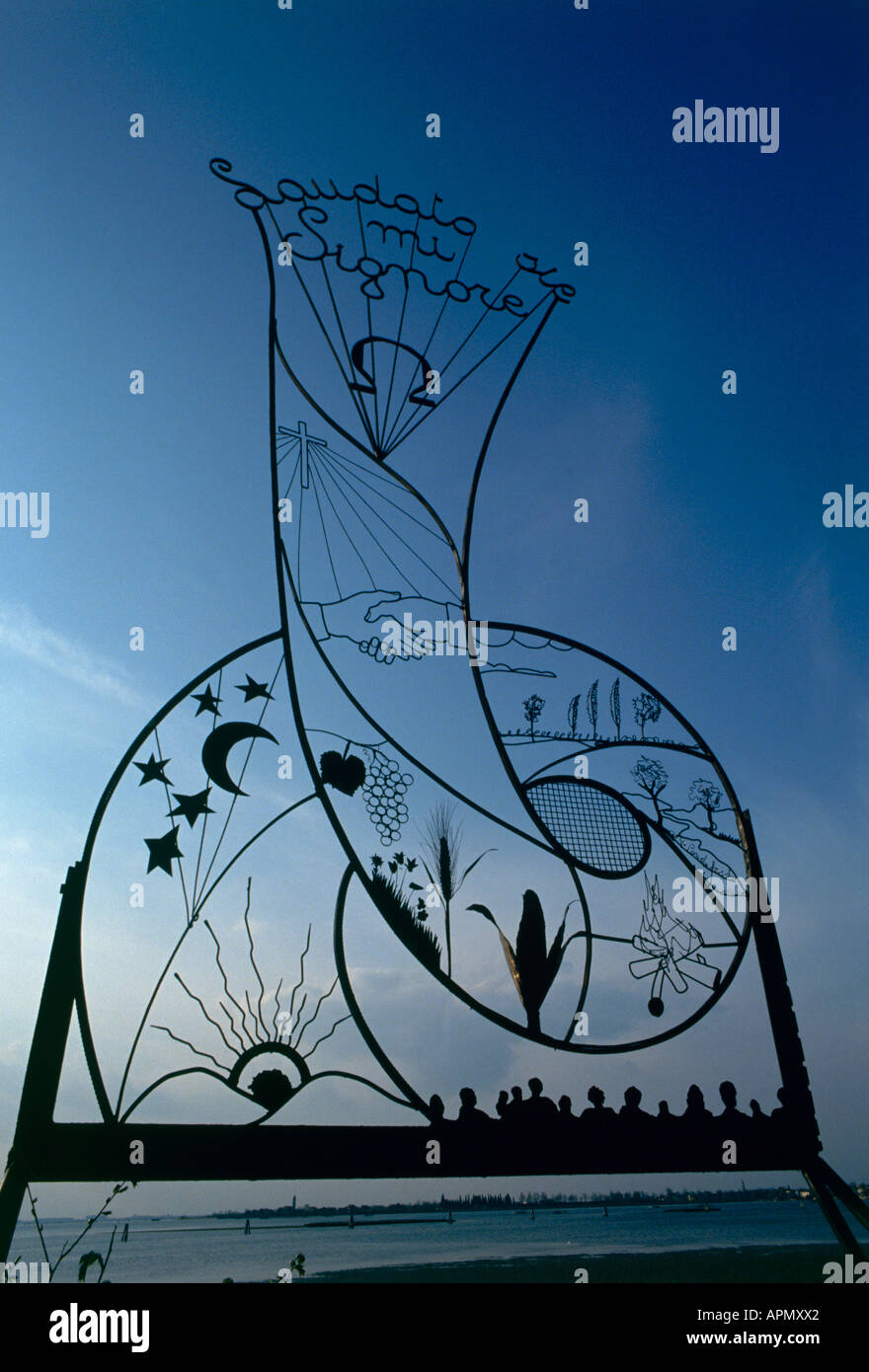 A delicate piece of wrought iron work set on the tiny islet of San ...