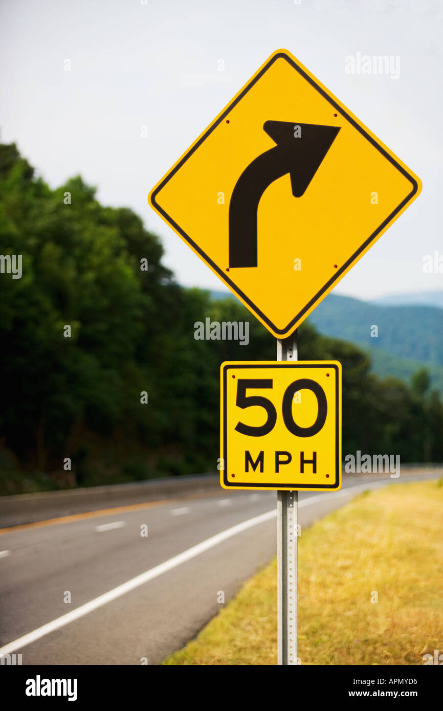 Curve in the road Stock Photo - Alamy