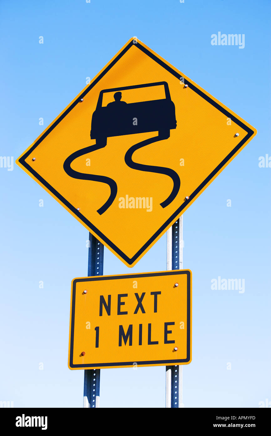 Yellow And Black Road Sign High Resolution Stock Photography and Images ...