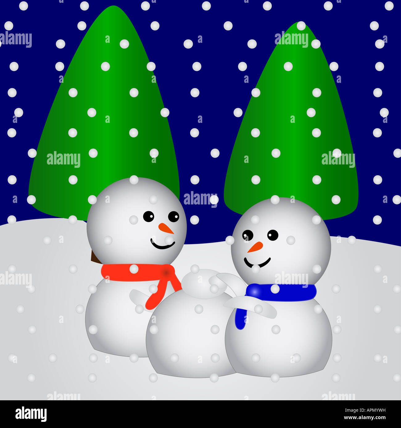 Happy snowman clipart hi-res stock photography and images - Alamy