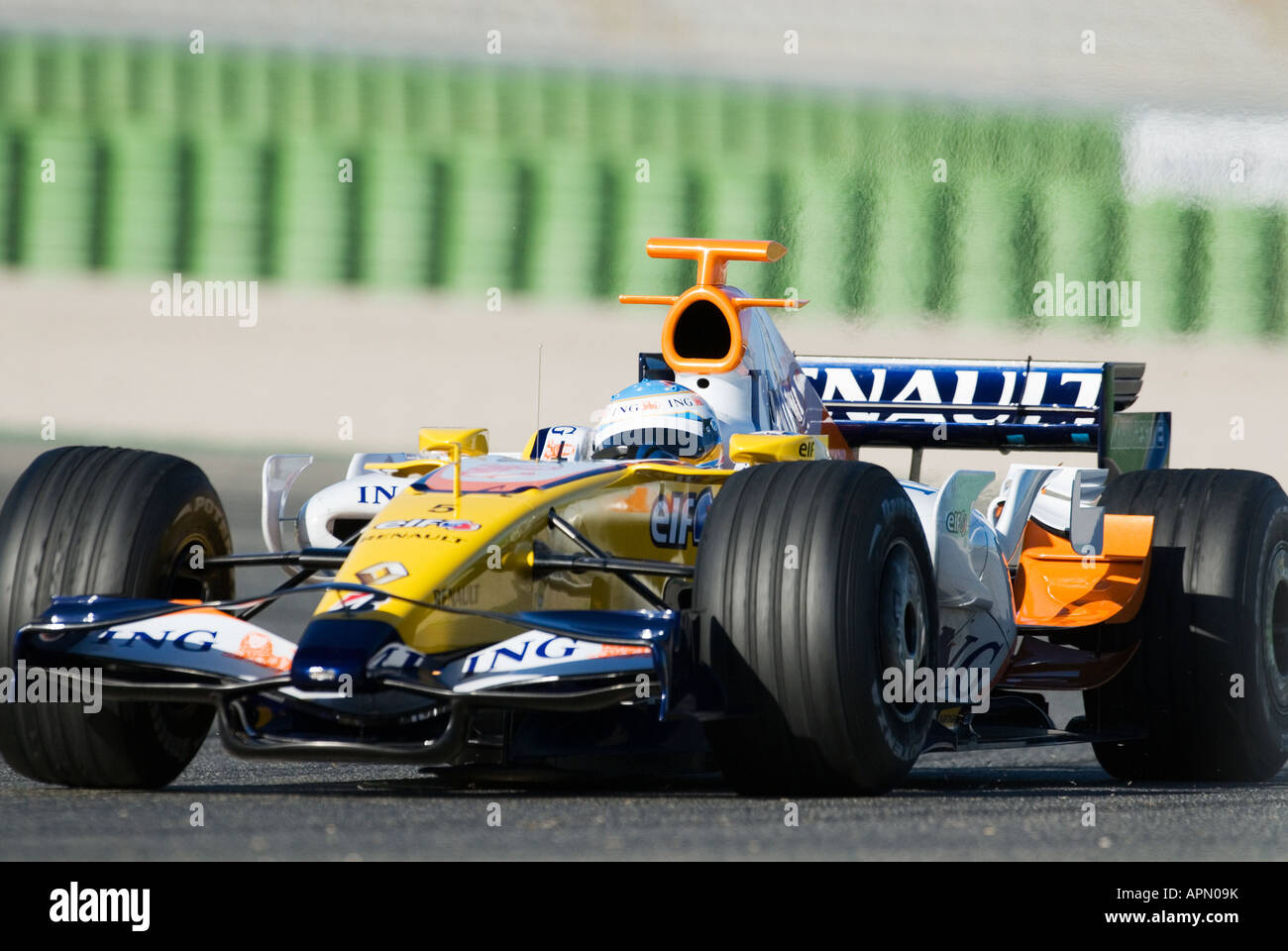 Fernando ALONSO (ESP) in the Renault R28 Formula 1 racecar on Circuit ...