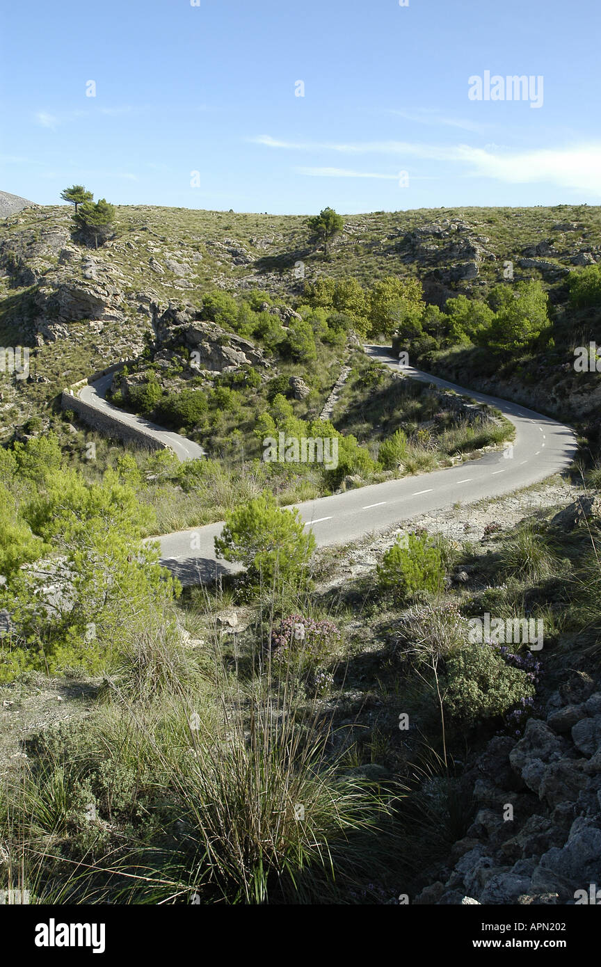 Road of Betlem ermita Belen Arta Mallorca Majorca balearic islands ...