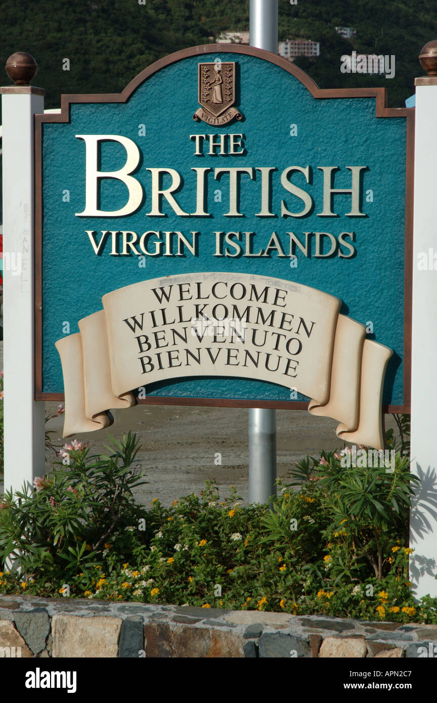 Welcome sign tortola road town british hi-res stock photography and ...