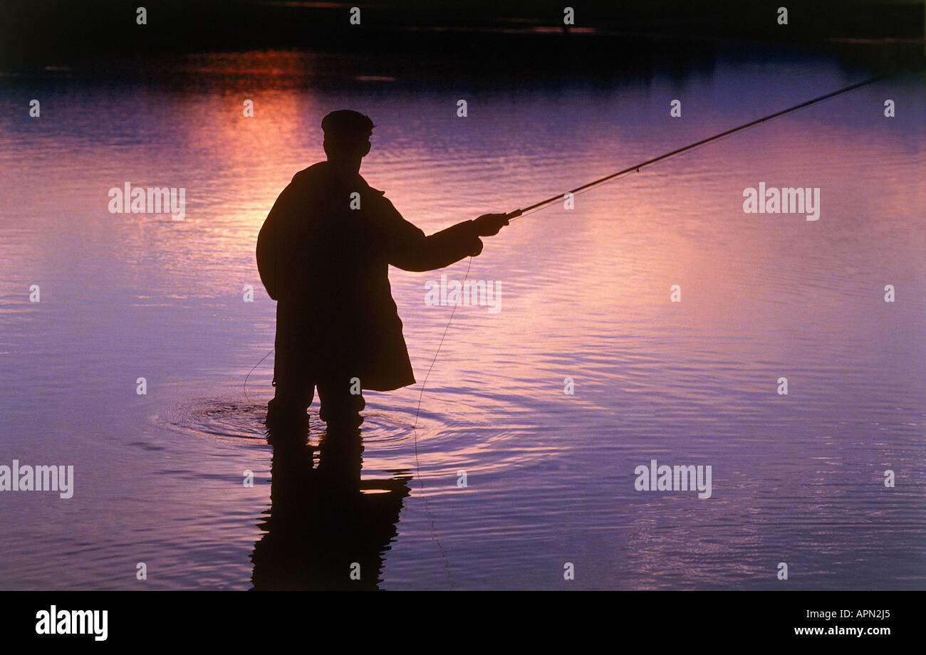 Despite the setting sun the fishing continues in the Swinsty Reservoir ...