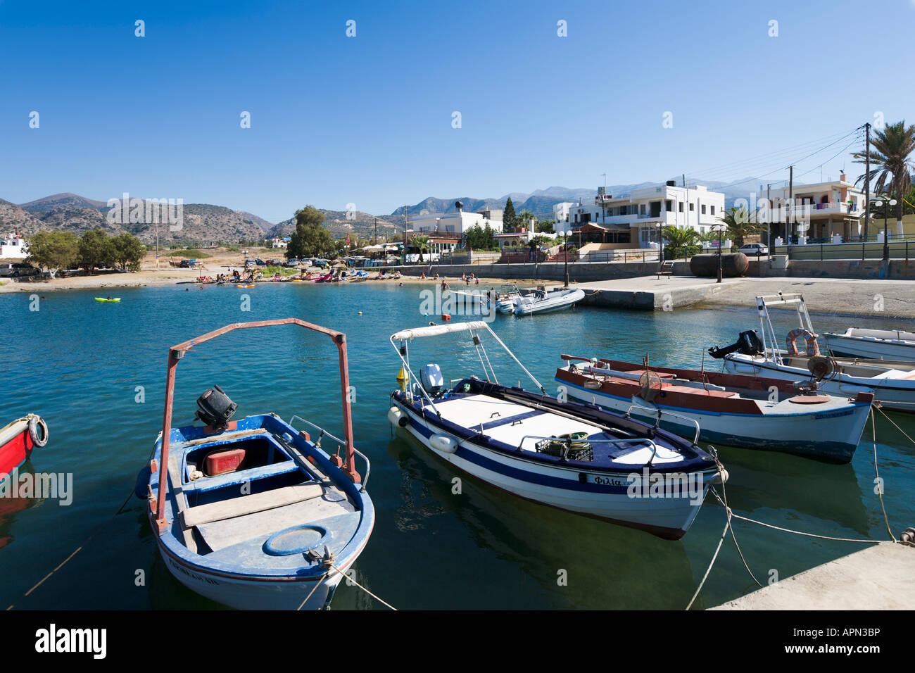 Harbour, Milatos, Lasithi Province, North Coast, Crete, Greece Stock ...