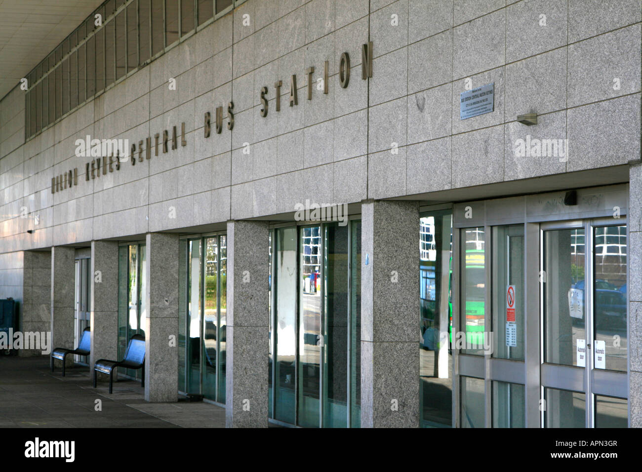 Bus station terminal building Milton Keynes town centre Buckinghamshire ...