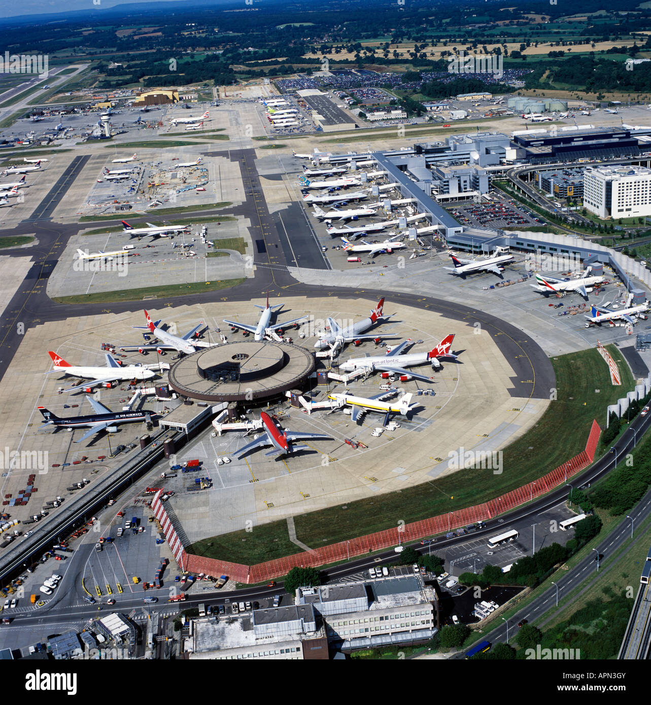 Aerial view of terminal at Airport Stock Photo - Alamy