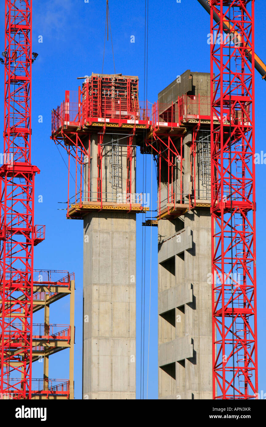 new construction tower cranes Milton Keynes town centre Buckinghamshire ...