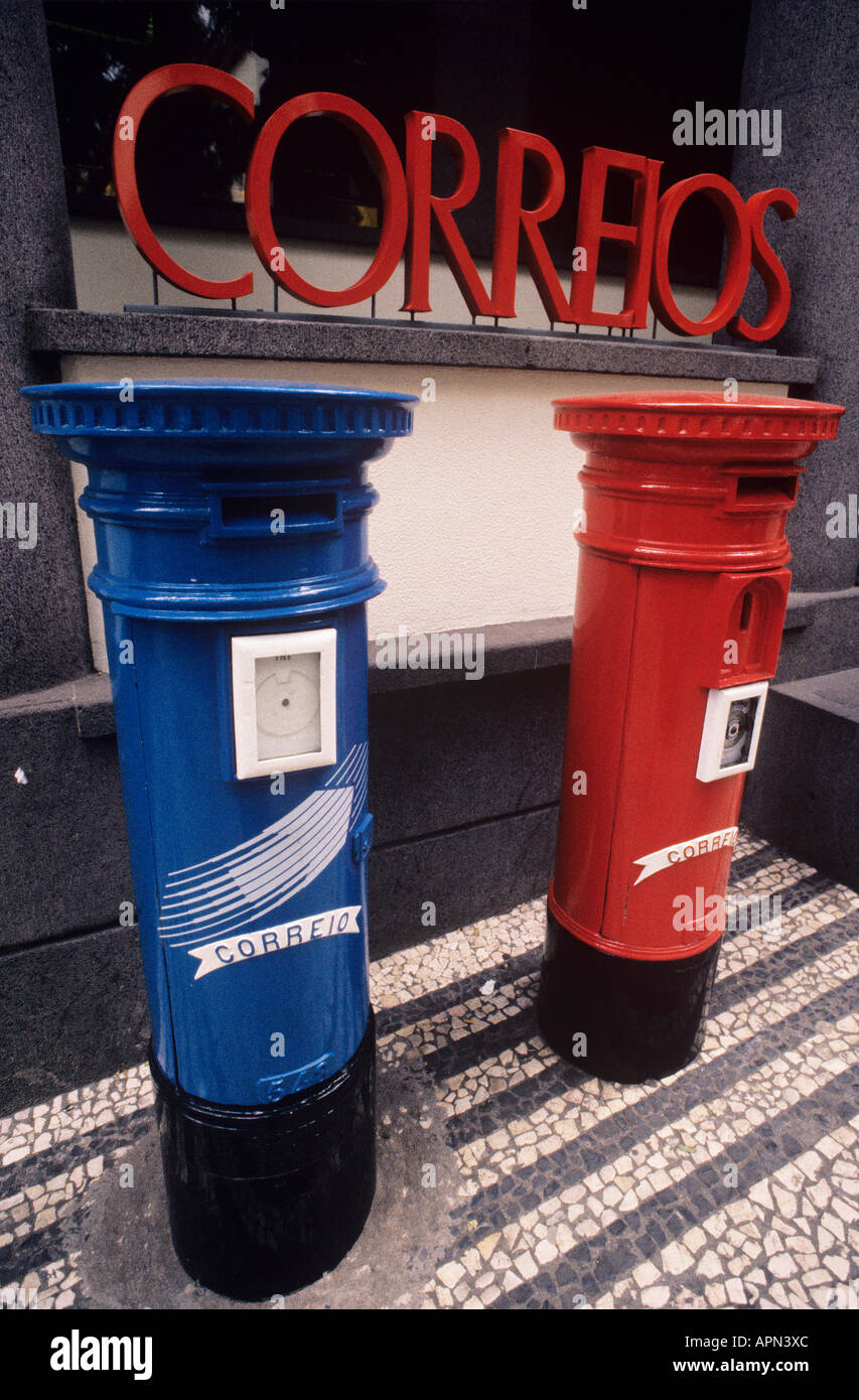 Two blue post boxes hi-res stock photography and images - Alamy