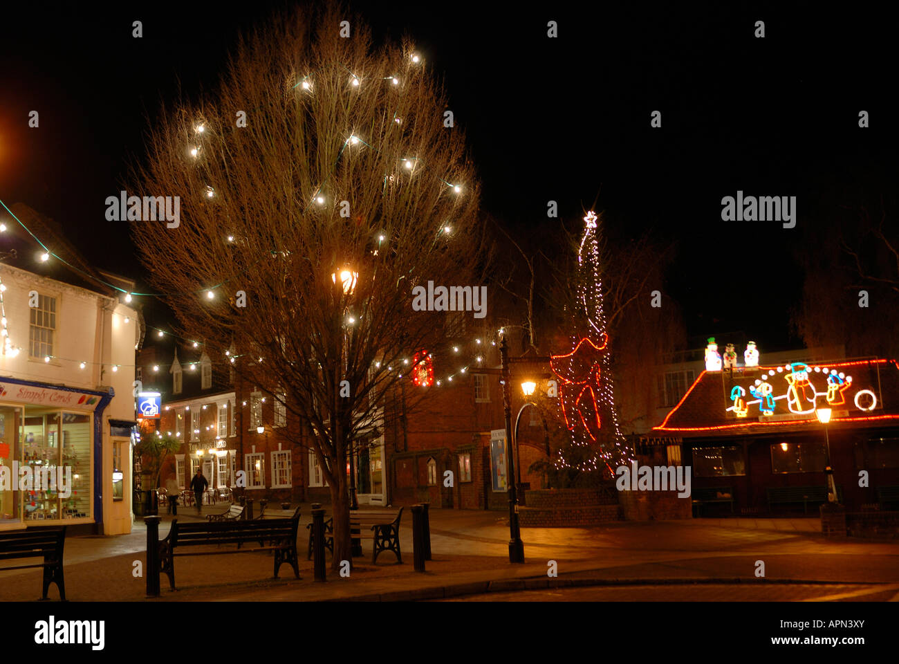BECCLES TOWN CENTRE AT CHRISTMAS SUFFOLK Stock Photo - Alamy