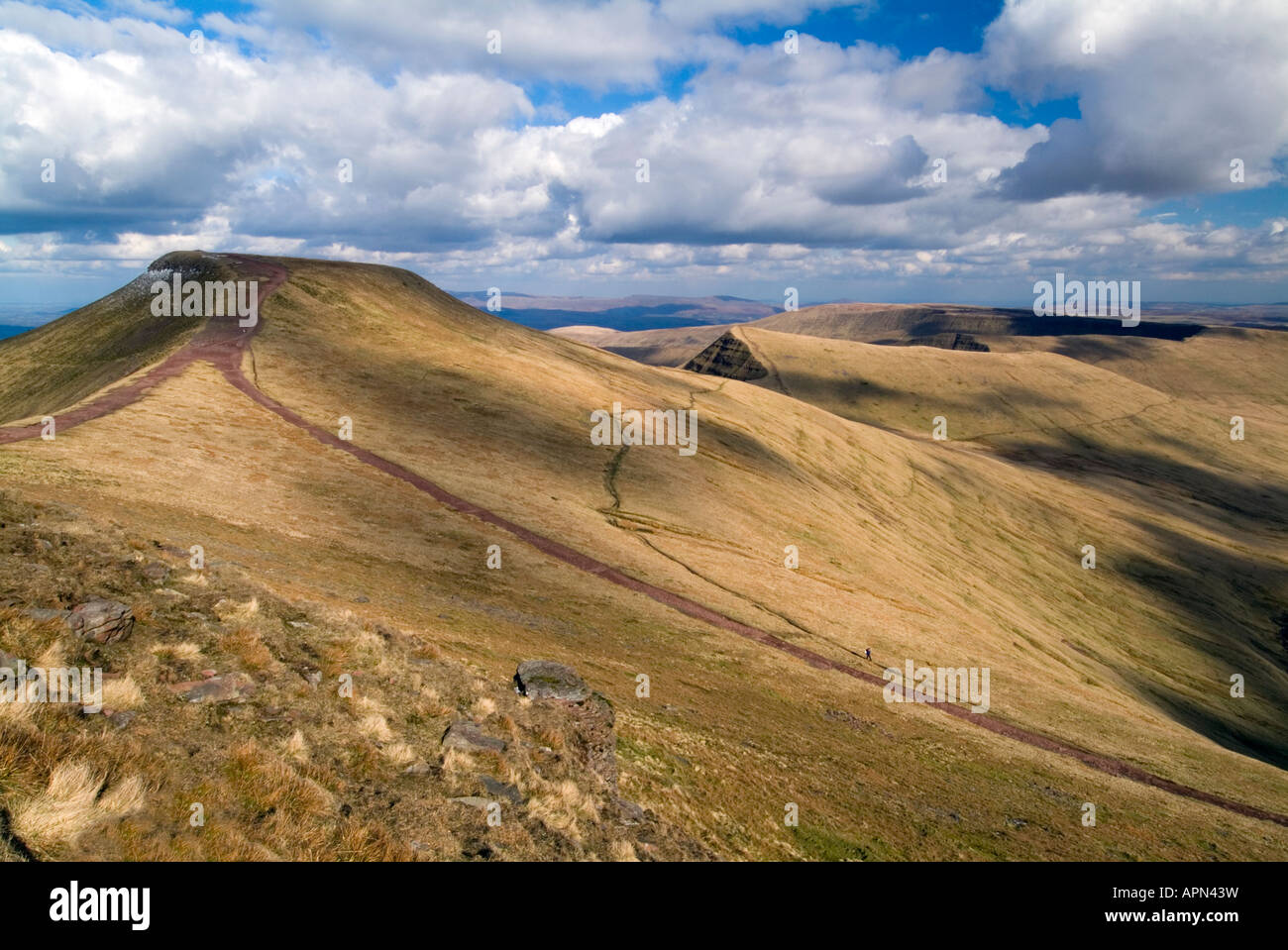 View of Pen y Fan and Cribyn from Corn Du The Brecon Beacons, The ...
