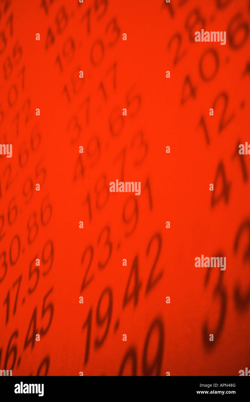 lines of figures through red screen Stock Photo - Alamy