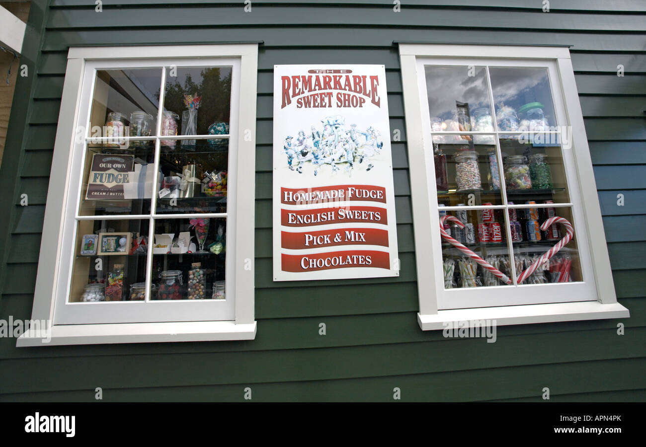 Jars of sweets in the windows of the Remarkable sweet shop in ...