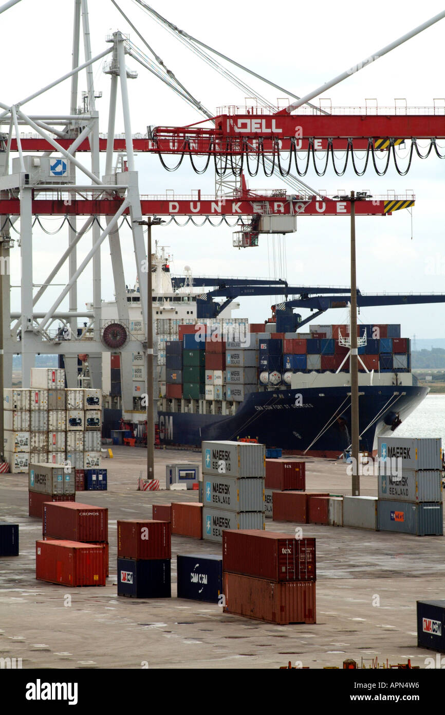 Container port Dunkerque northern France Europe EU Stock Photo - Alamy