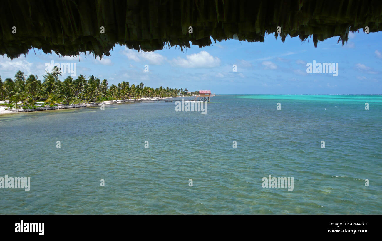 Beach View, Ambergris Caye, Belize Stock Photo - Alamy