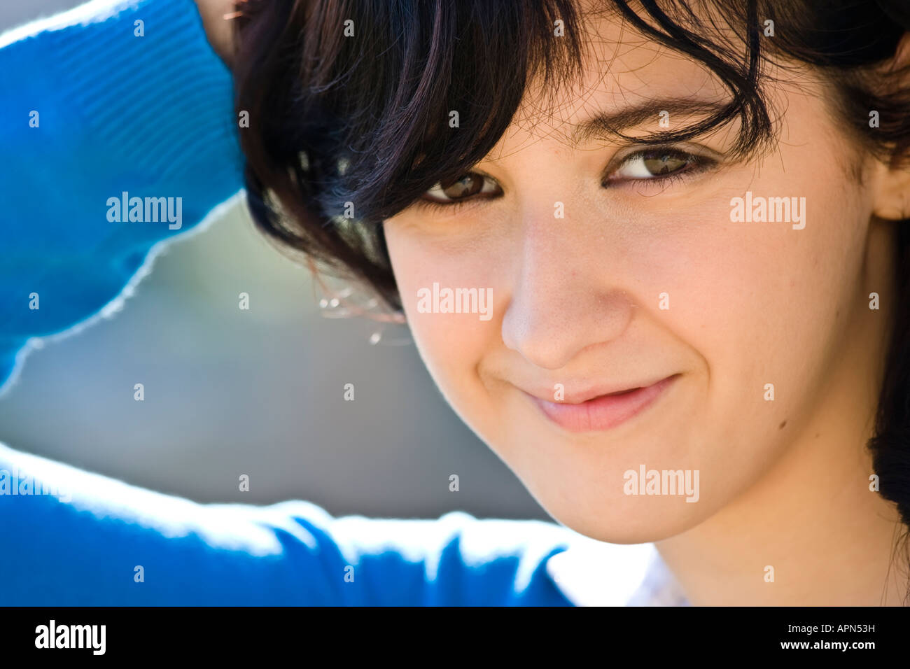 Smiling and sweet girl portrait Stock Photo - Alamy