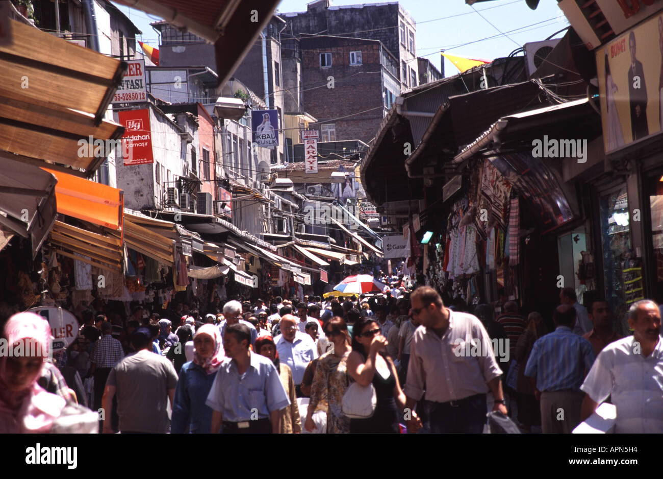 ISTANBUL A shopping street near the Grand Bazaar in Beyazit district ...