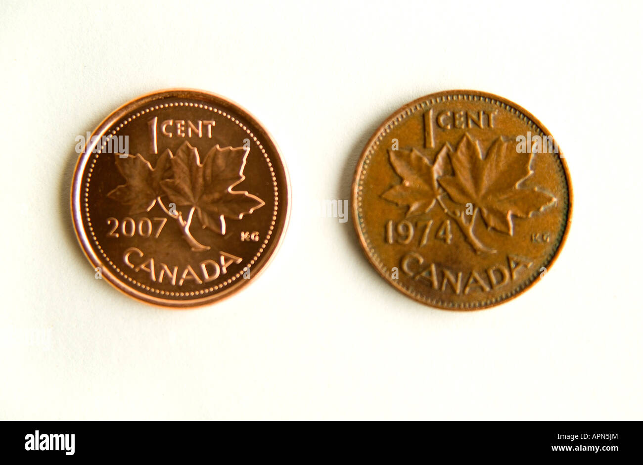 Old and New Penny Stock Photo - Alamy