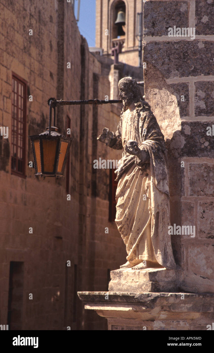MALTA Statue of Christ on a street corner in the Silent City of Mdina ...