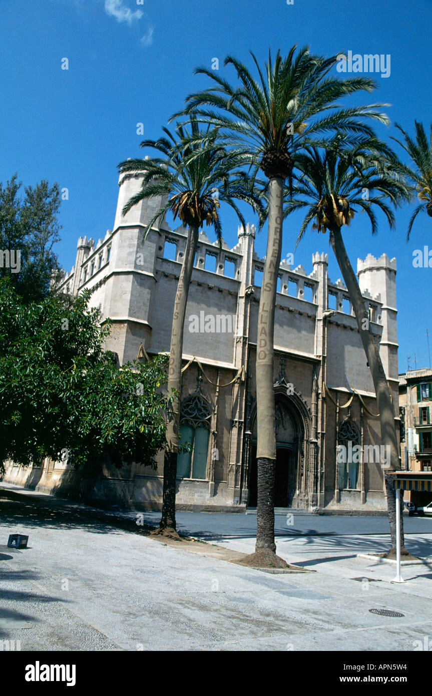 Palm trees stand in front of the fifteenth century La Lotja Palma s ...