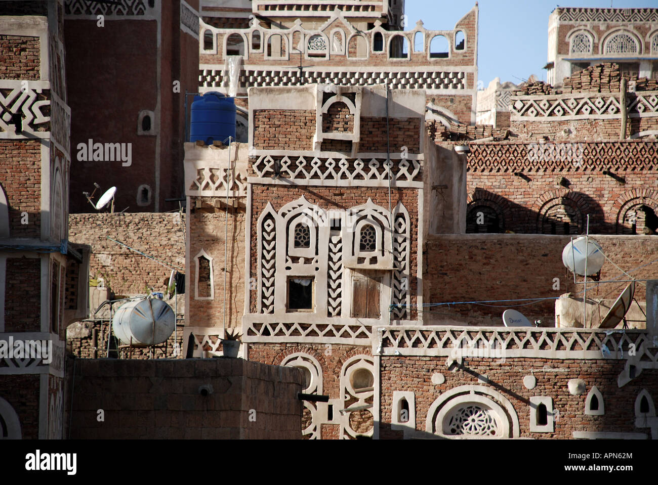Typical buildings in Old Sana'a, Yemen Stock Photo - Alamy