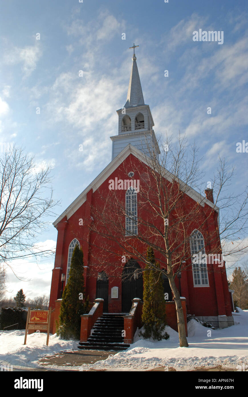 Church Village of Sutton Quebec Stock Photo - Alamy