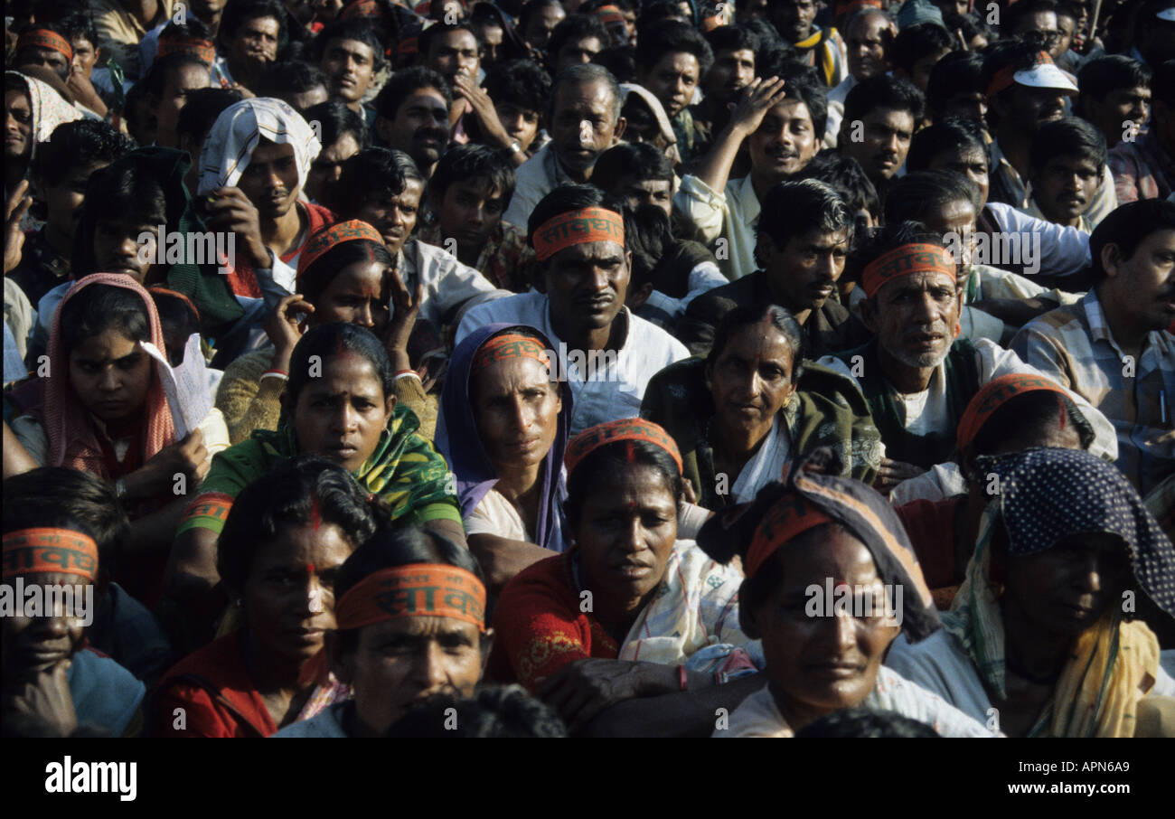Faces at BJP rally on West Bengal border with Bangladesh in India Stock ...