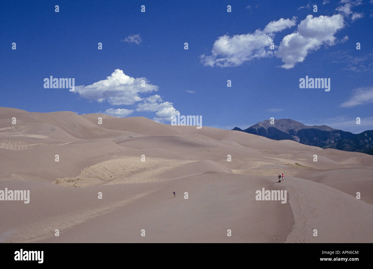 A view of the Rocky Mountains and Great Sand Dunes National Monument in ...