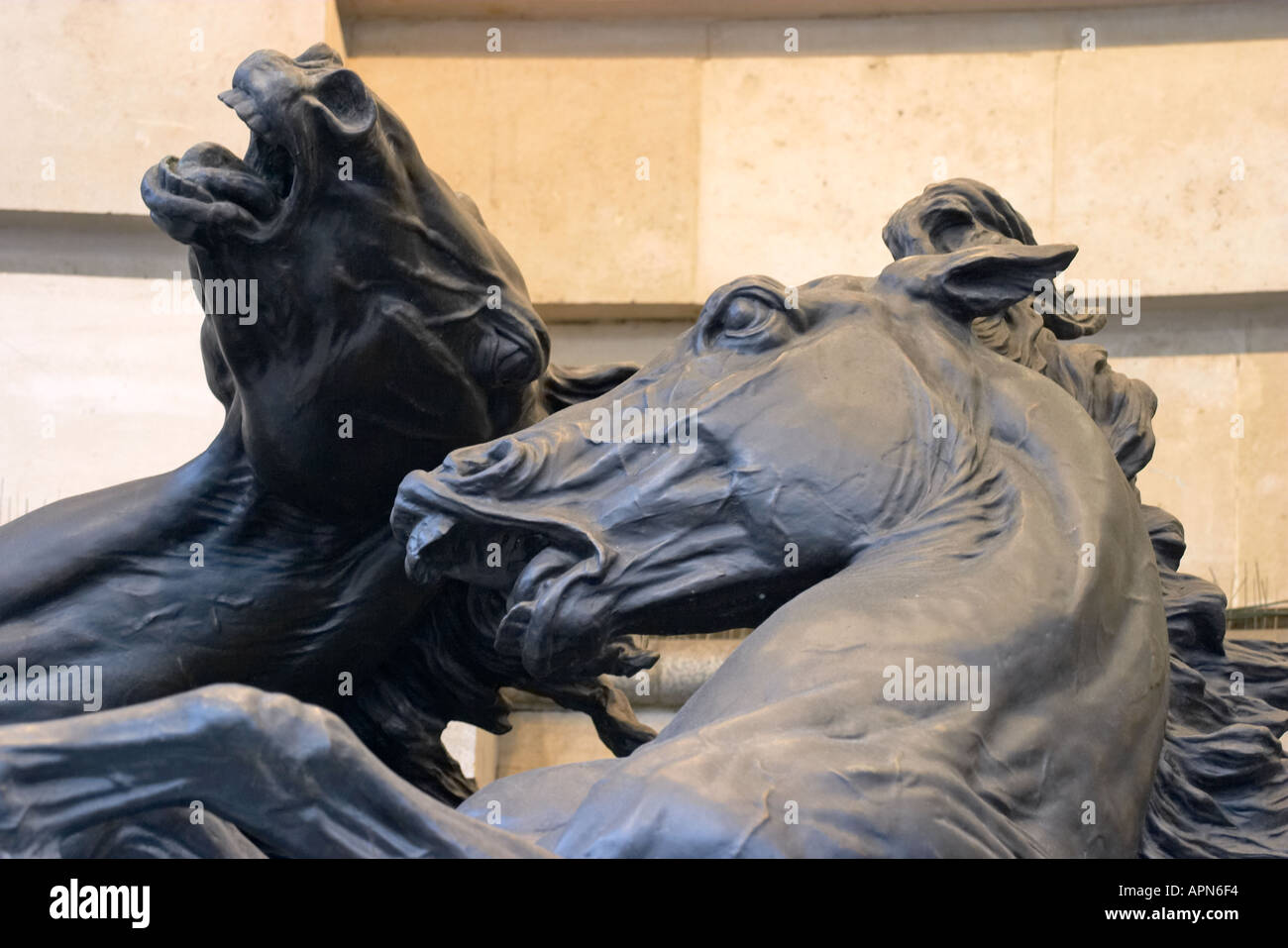 Detail from equestrian statue at Piccadilly Circus London England Stock ...