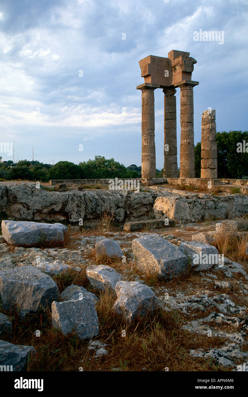Fallen masonry and the remaining columns of the Temple of Apollo ...