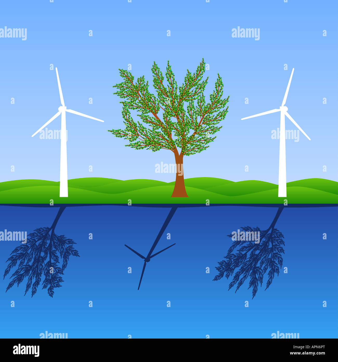 Make the world a greener place with windmills Stock Photo - Alamy