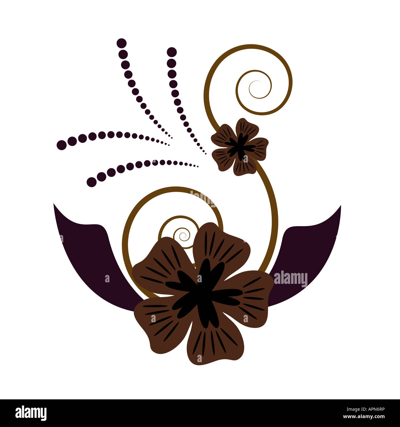 Beautiful curly abstract vector design with flowers Stock Photo - Alamy