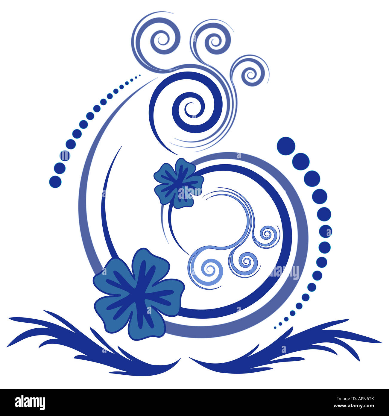 Beautiful curly abstract vector design with flowers Stock Photo - Alamy