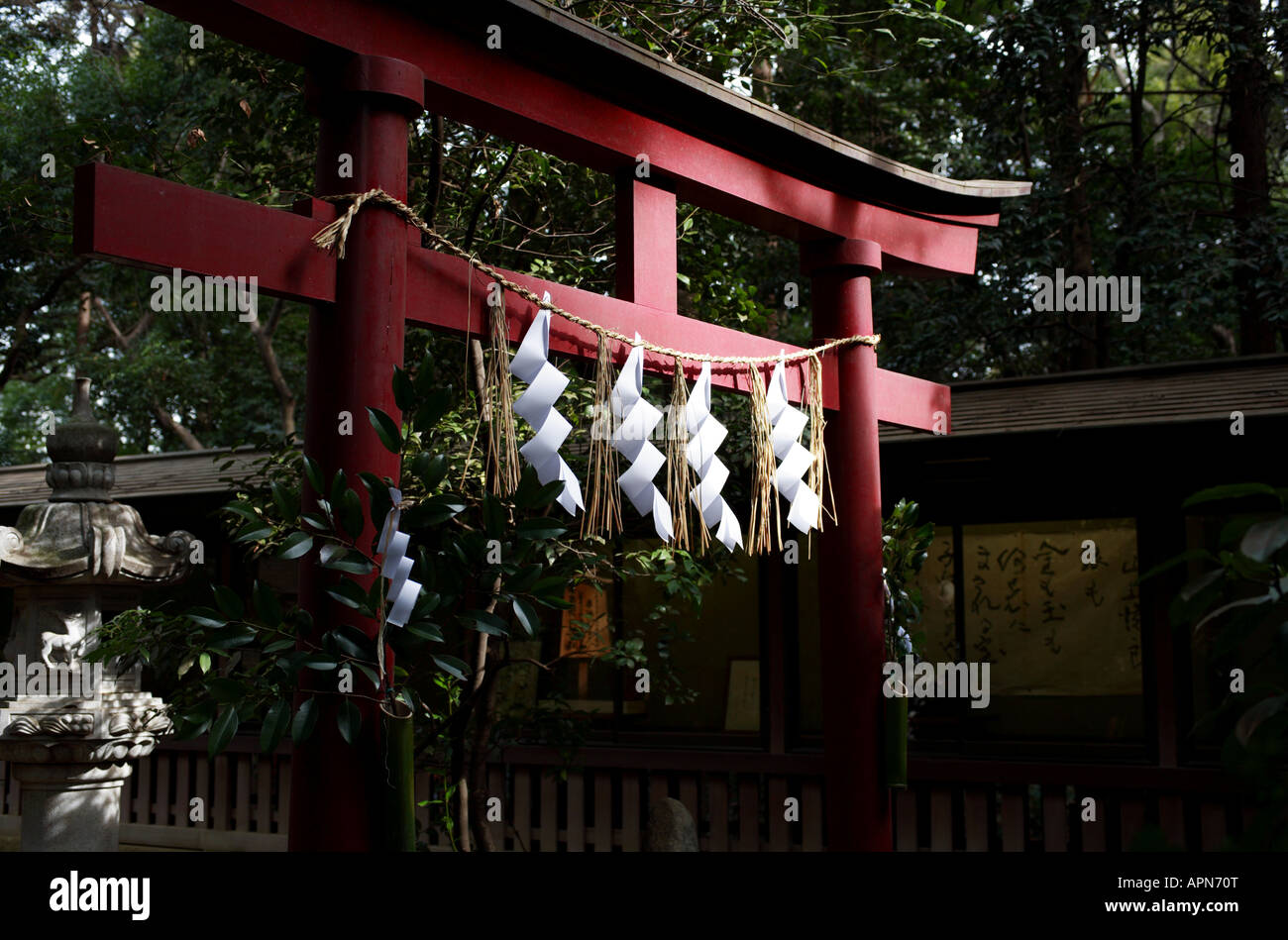 CHIBA, JAPAN - JANUARY 28: Torii gateway in Suwa Jinja shrine on ...