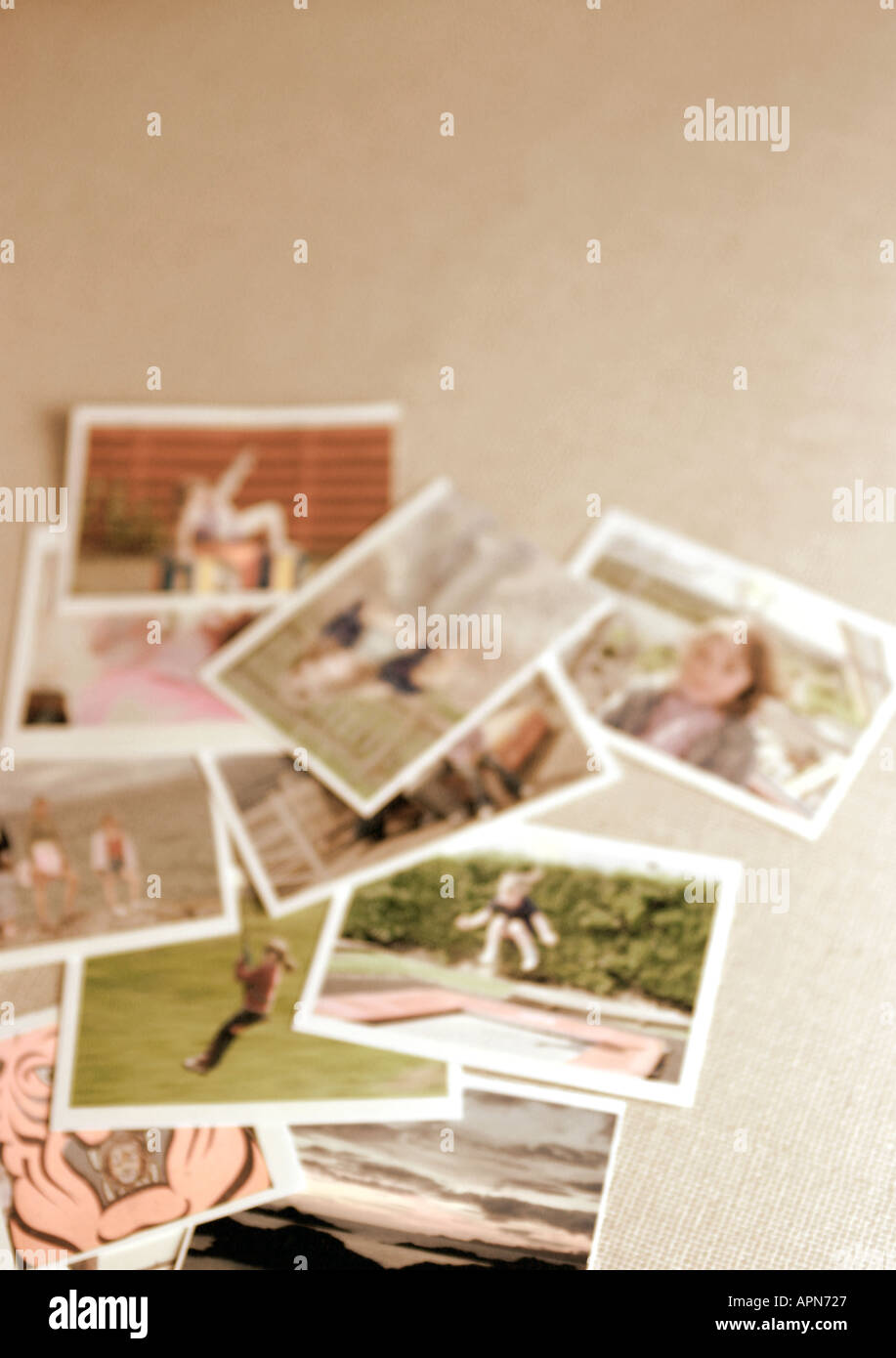 Nostalgia concept showing collection of family snapshots Stock Photo ...