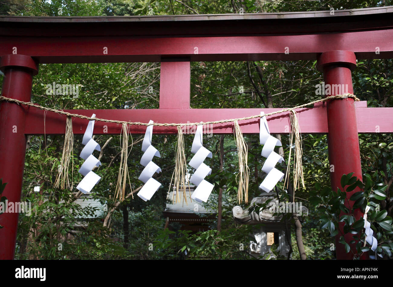 CHIBA, JAPAN - JANUARY 28: Torii gateway in Suwa Jinja shrine on ...
